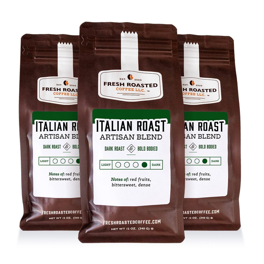3 pack Fresh Roasted Coffee, Italian Roast Blend Coffee, Dark Roast ...