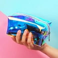 2 Pieces Holographic Makeup Bag Iridescent Cosmetic Pouch Waterproof ...