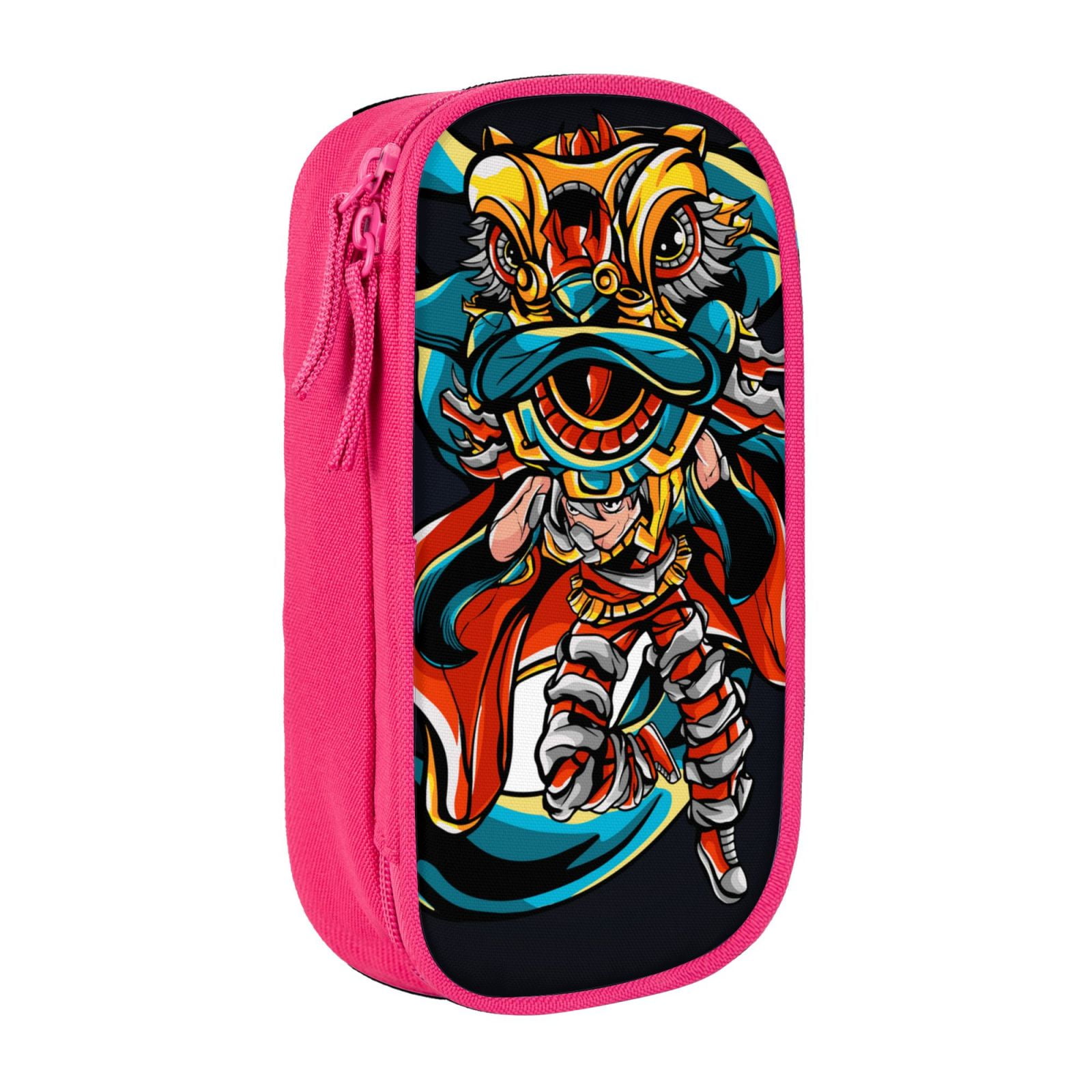 LNWH Large Storage Pencil Case, Lion Dance Art Pattern with Zipper ...