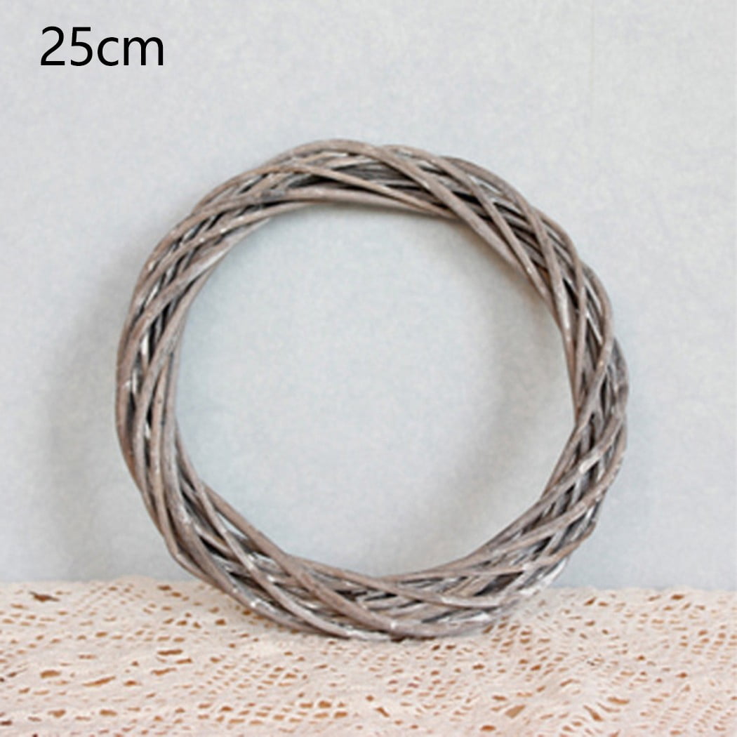 Gerich Rattan Rings Wreath Wicker Vine Garland Hanging Wedding Grey ...