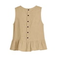 Sleeveless Tops for Women Summer Cute Crew Neck Lightweight Linen Tops ...