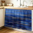 Abstract Golden Cabinet Curtains Water Ripple Dark Blue Sea Modern Art ...