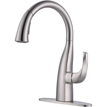 Black Kitchen Faucet with Sprayer, Pull Down Kitchen Faucet Stainless ...