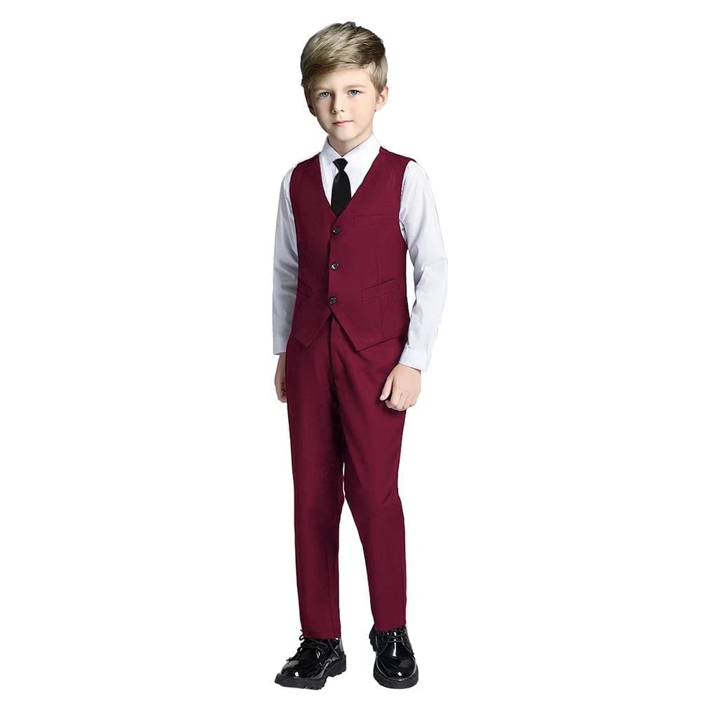 Boys Formal Suits Boys' Suits Toddler Burgundy Dressy Outfit Set Boys ...