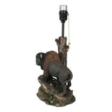 Rustic Western Plains Bison Buffalo Table Lamp on Sloped Rocks by Tree ...