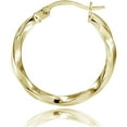 Gold-Tone over Sterling Silver 2mm Twist Round Hoop Earrings - Walmart.com