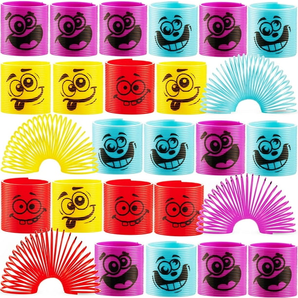 Mega Pack of 50 Coil Springs for Kids - Assorted Emoji Silly Faces and ...
