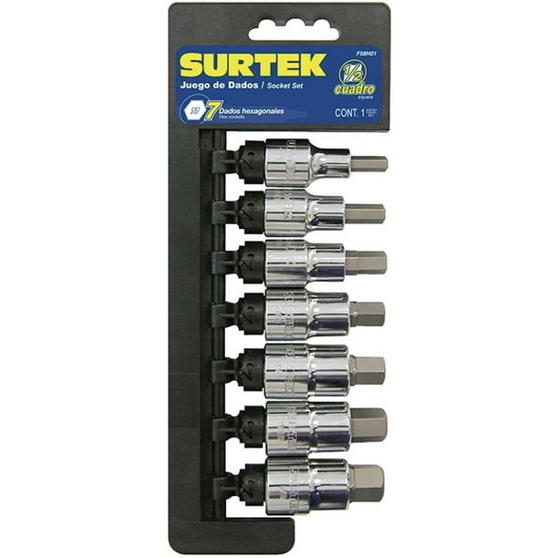 Juego De 7 Dados Surtek F58H01 Punta Hexagonal En Pulgadas 1/2In ...