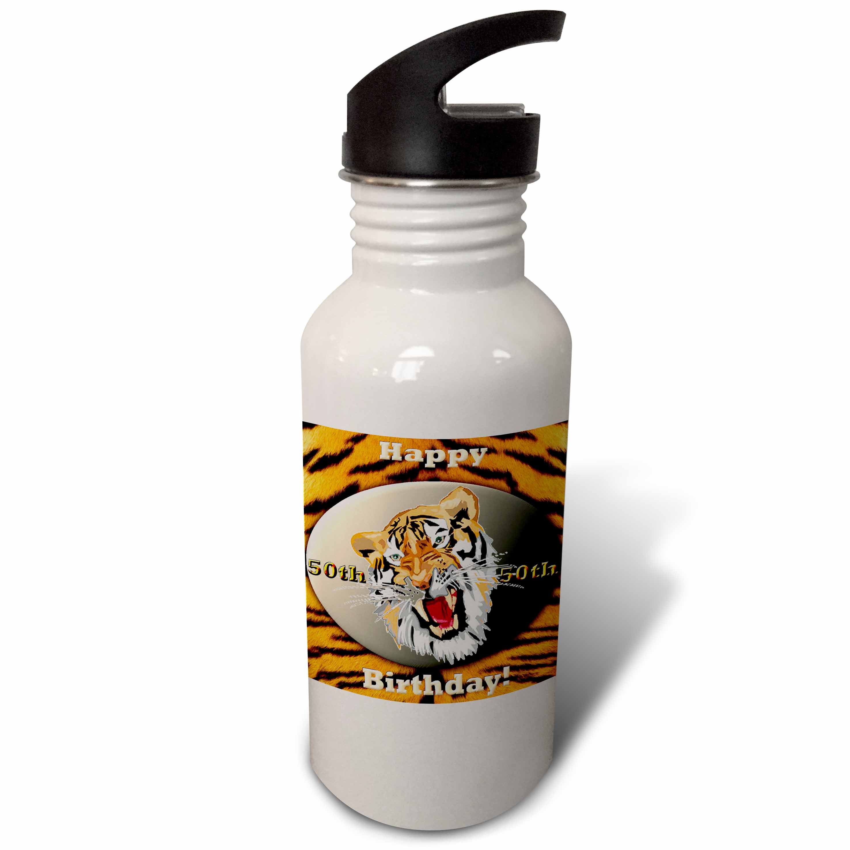 Tiger Happy 50th Birthday 21 oz Sports Water Bottle wb-57746-1 ...
