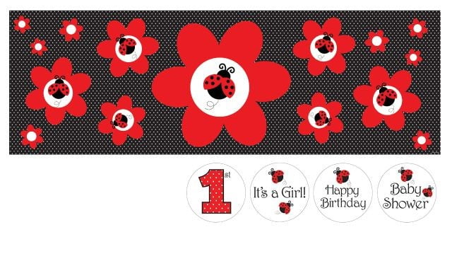 Access Ladybug Fancy Giant Party Banner With Stickers, 20" x 60", 1 Ct ...