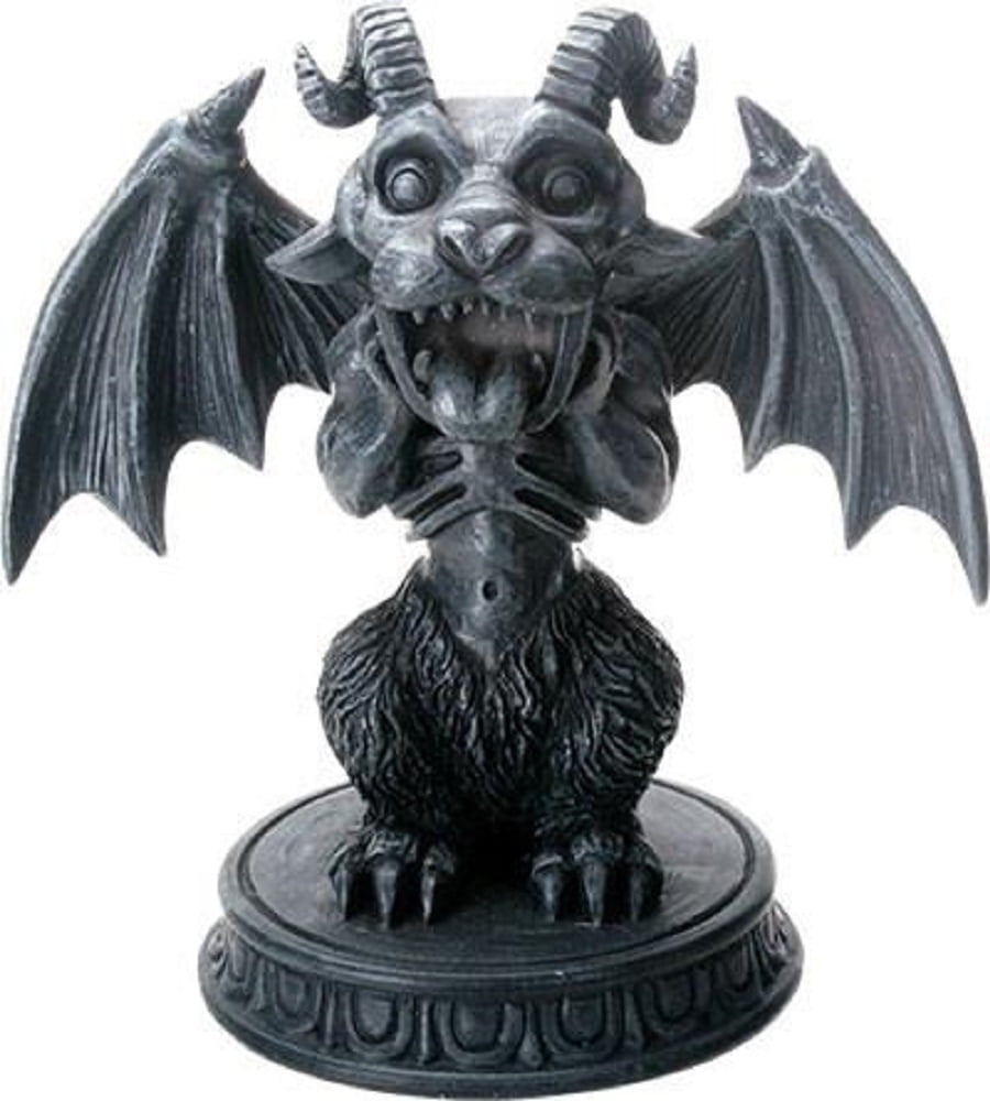 Screaming Gargoyle on Pedestal Figurine Horned Winged Demon Gothic ...