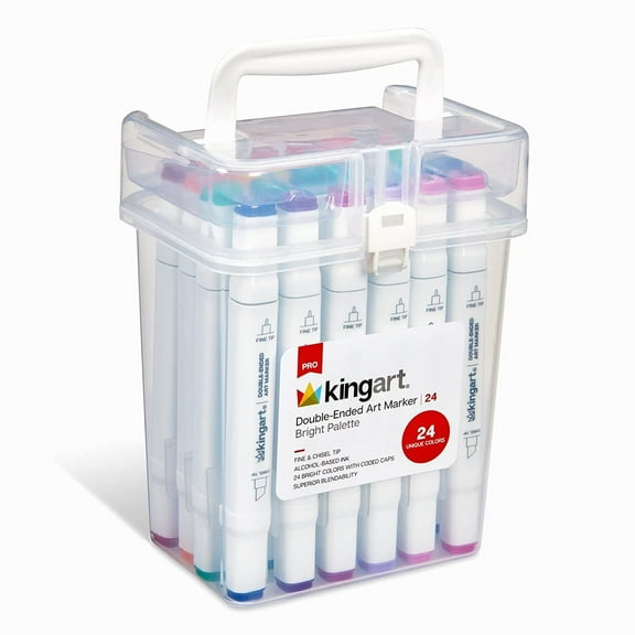 KINGART Pastel Color Palette, Fine & Chisel Tip, 24 Piece Sketch ...