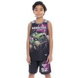 Monster Jam Boys Character Graphic Basketball Jersey and Shorts Set, 2 ...