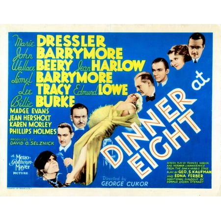 Dinner At Eight Us Poster Marie Dressler John Barrymore Wallace Beery ...