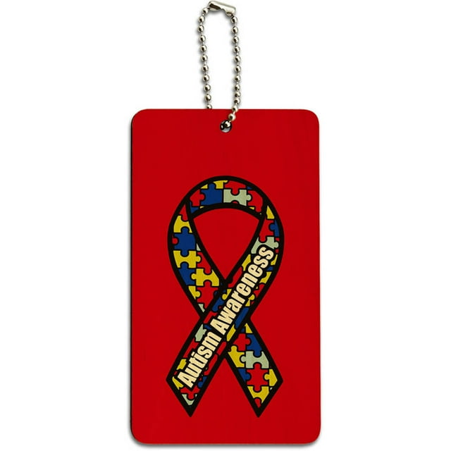 Autism Awareness Wood ID Tag Luggage Card for Suitcase or Carry-On ...