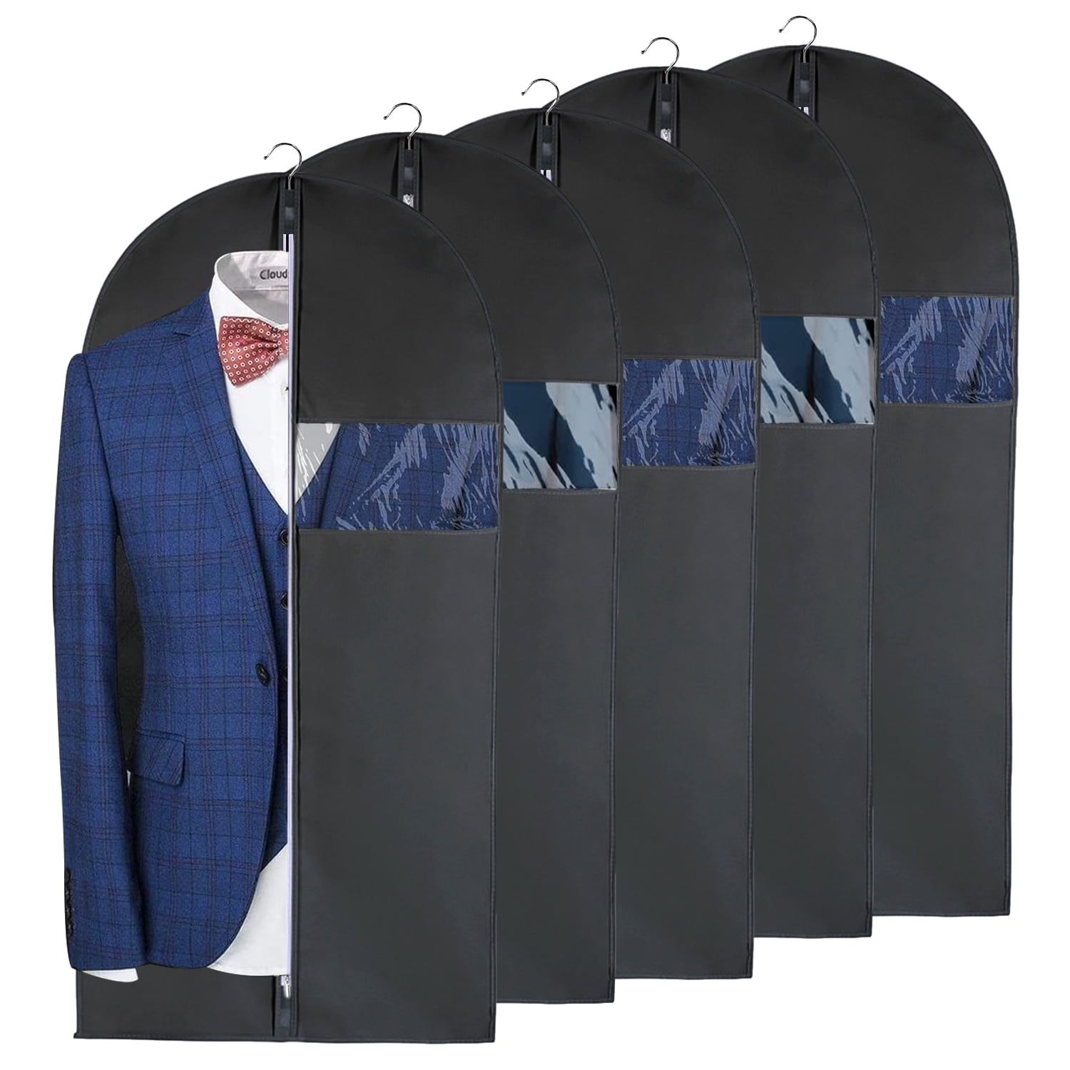 Dress Bags for Gowns Long, 40" Long Dress Clear Garment Bag, Set of 5 ...
