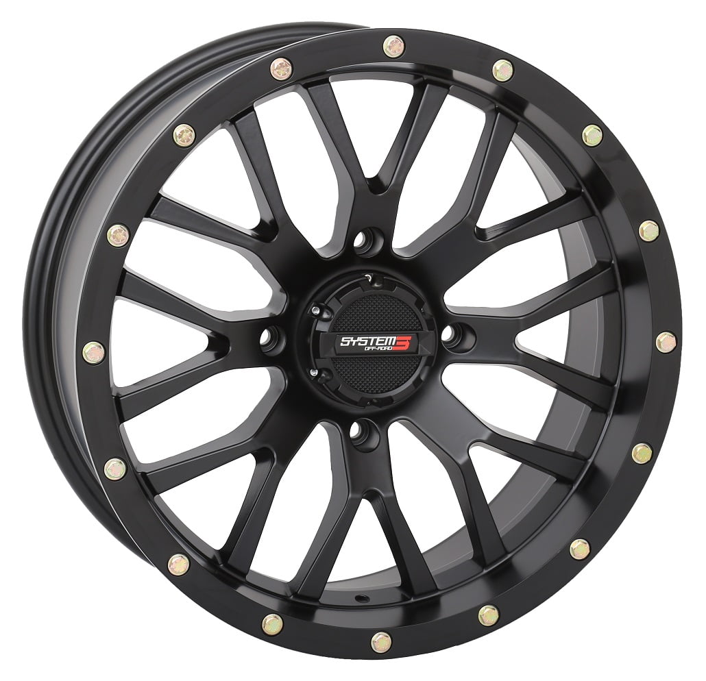 System 3 ST-3 18x7 ATV/UTV Wheel - Matte Black (4/137) 4+3 [18S3-1137 ...