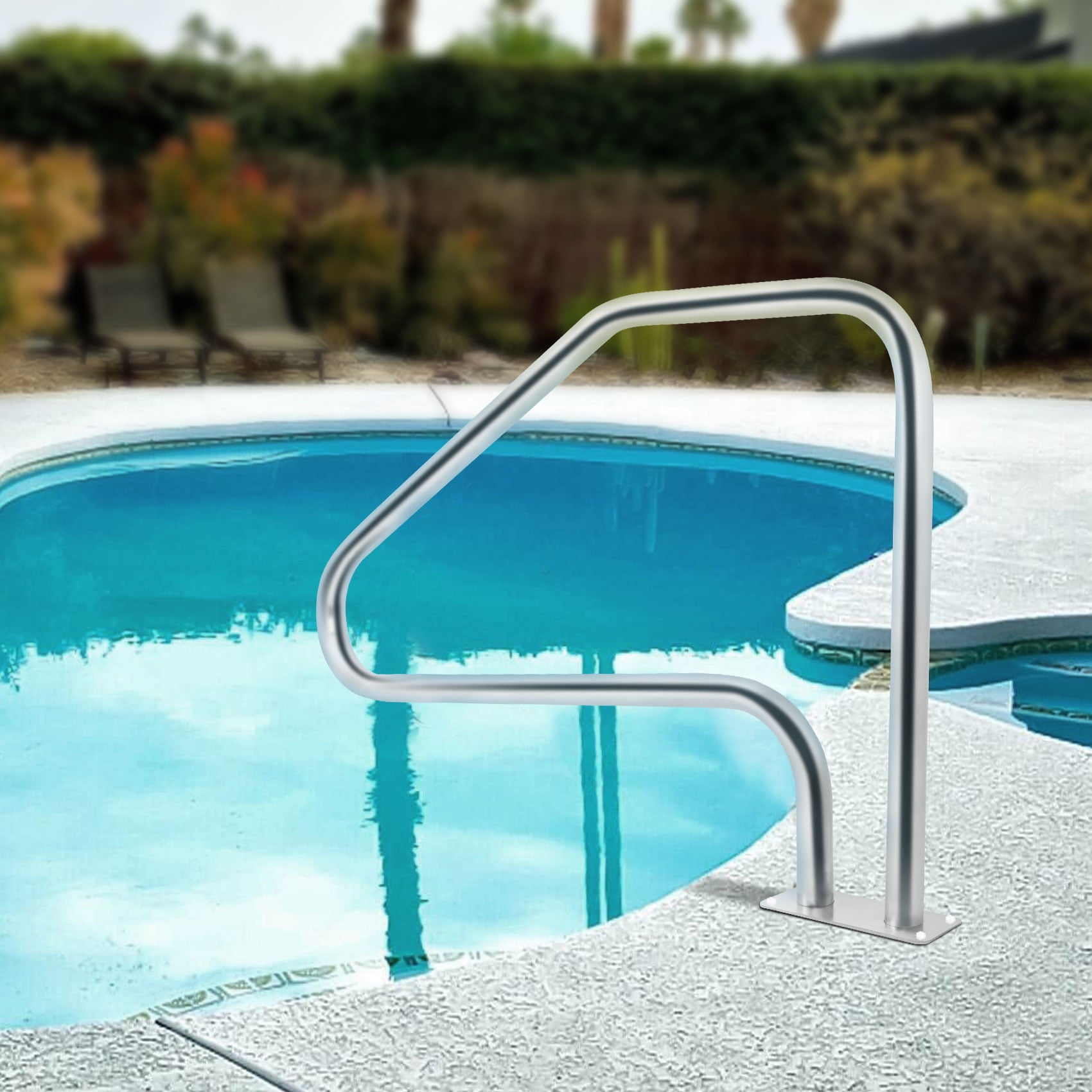 TCFUNDY Pool Handrail, 49"x32" Swimming Pool Stair Rail, 304 Stainless ...