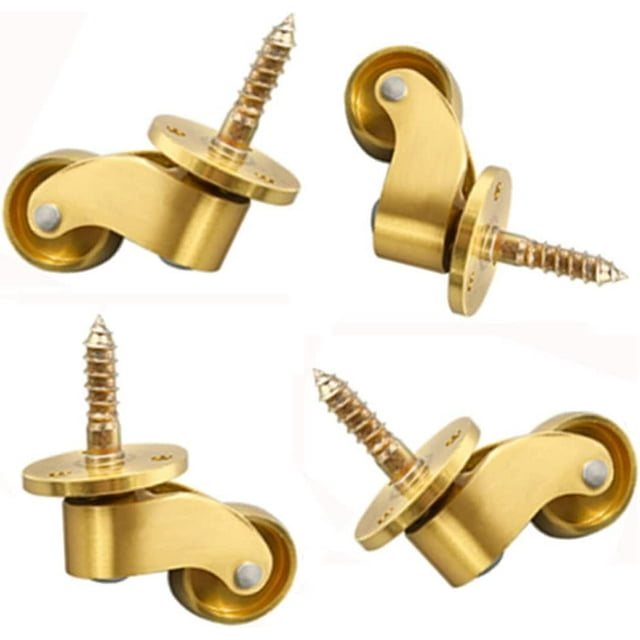 UMMH 1" Antique Solid Brass Caster Wheel Threaded Stem Mount Casters ...