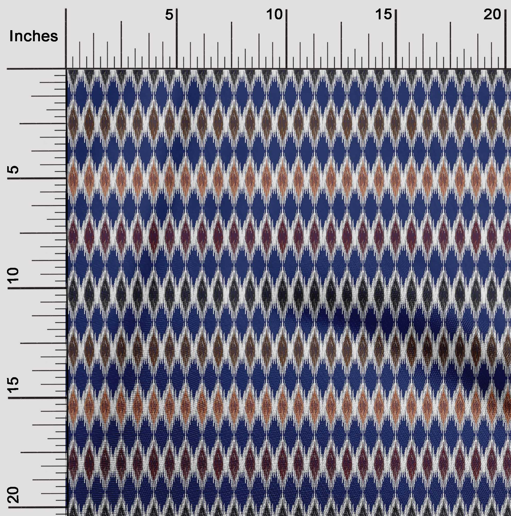 oneOone Organic Cotton Voile Fabric Argyle Ikat Print Fabric By The ...