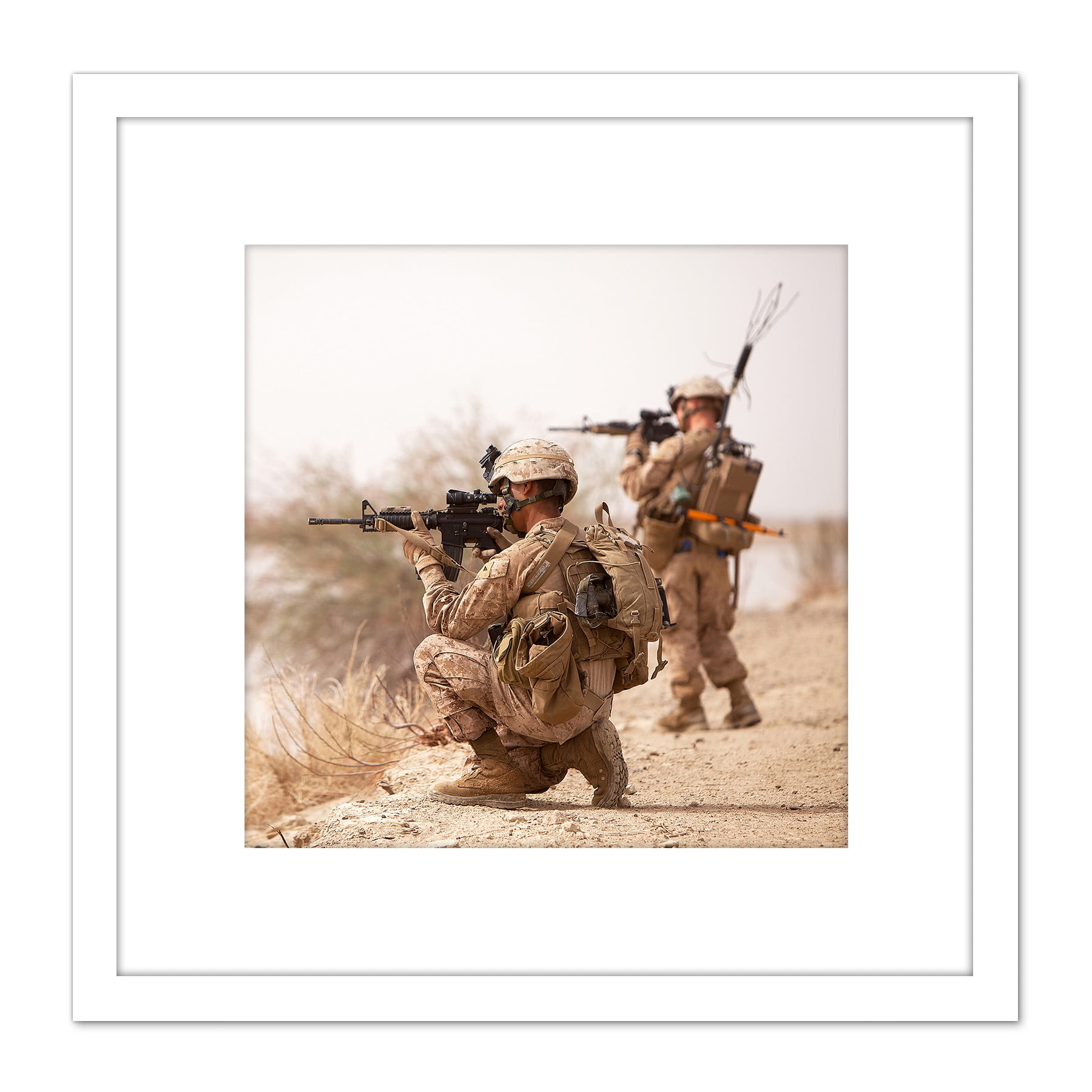 Military USA Marines Aiming Weapons Platoon Photo 8X8 Inch Square ...