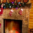 "10"" Long Classic Xmas Stockings, 12pcs, Snowflakes Pattern with White ...