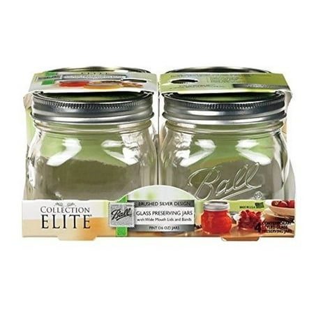Ball Collection Elite Wide Mount 16Oz Pint Jars (Pack of 4) - Walmart ...