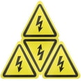 FRCOLOR 4 Pcs Warning Electric Fence Safe Sign Safety Triangles Yellow ...