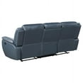 Sloane Upholstered Motion Reclining Sofa with Drop Down Table Blue ...
