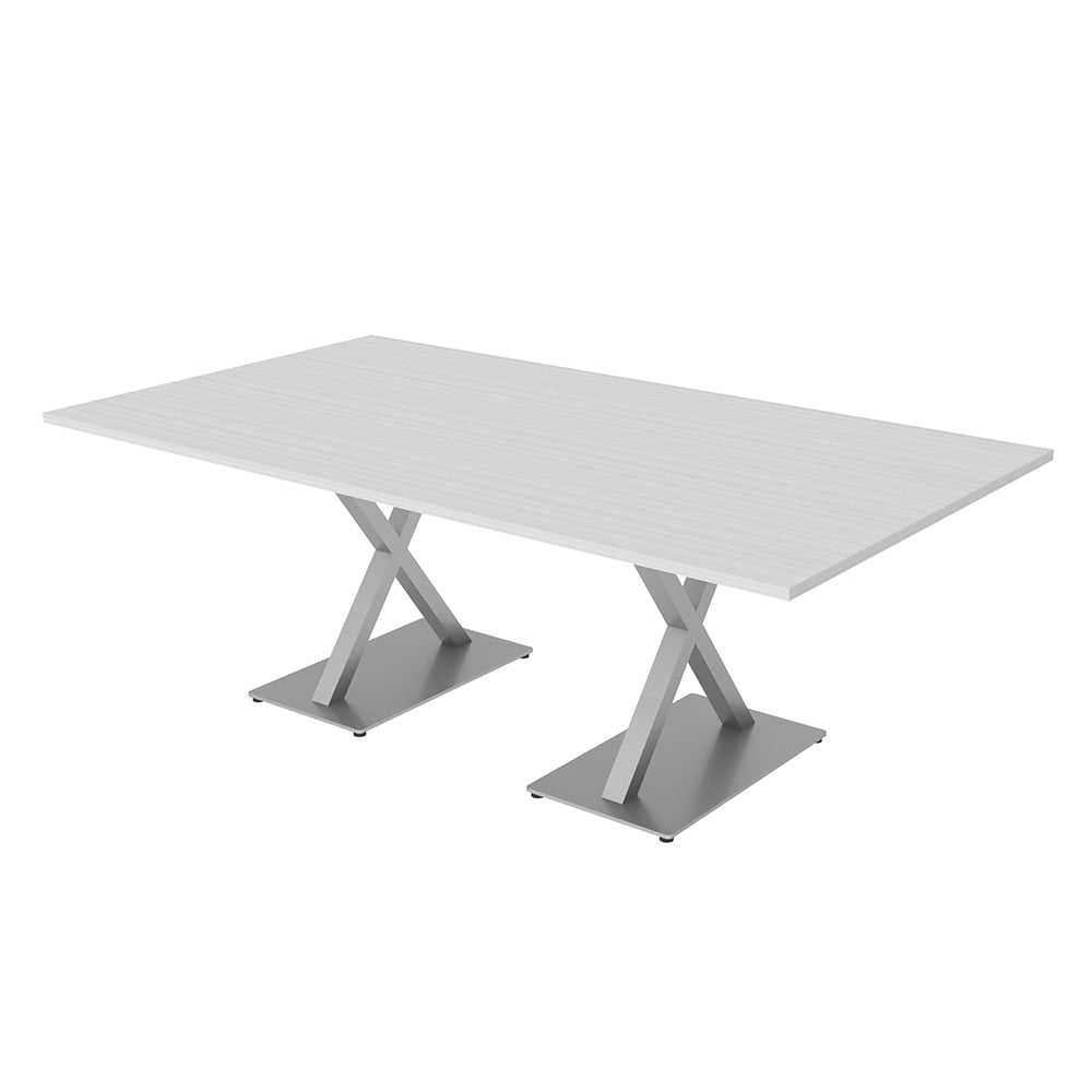 7Ft Rectangular Conference Room Table With Power And Data X Bases ...