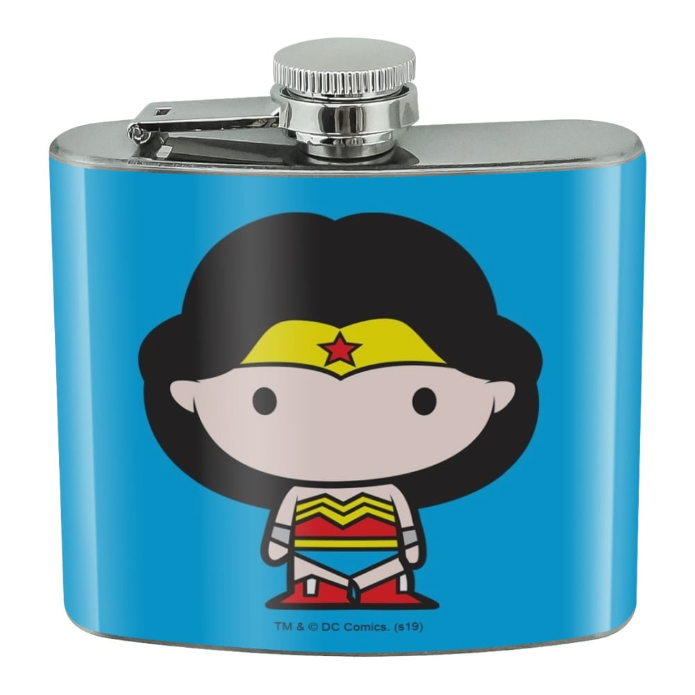 Wonder Woman Cute Chibi Character Stainless Steel 5oz Hip Drink Kidney ...