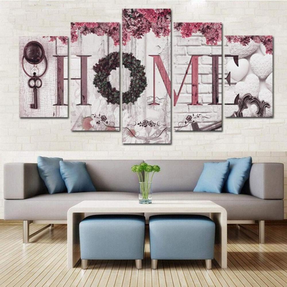5PCS Art Home Sign Canvas Wall Art for Living Room Wall Decor Modern ...