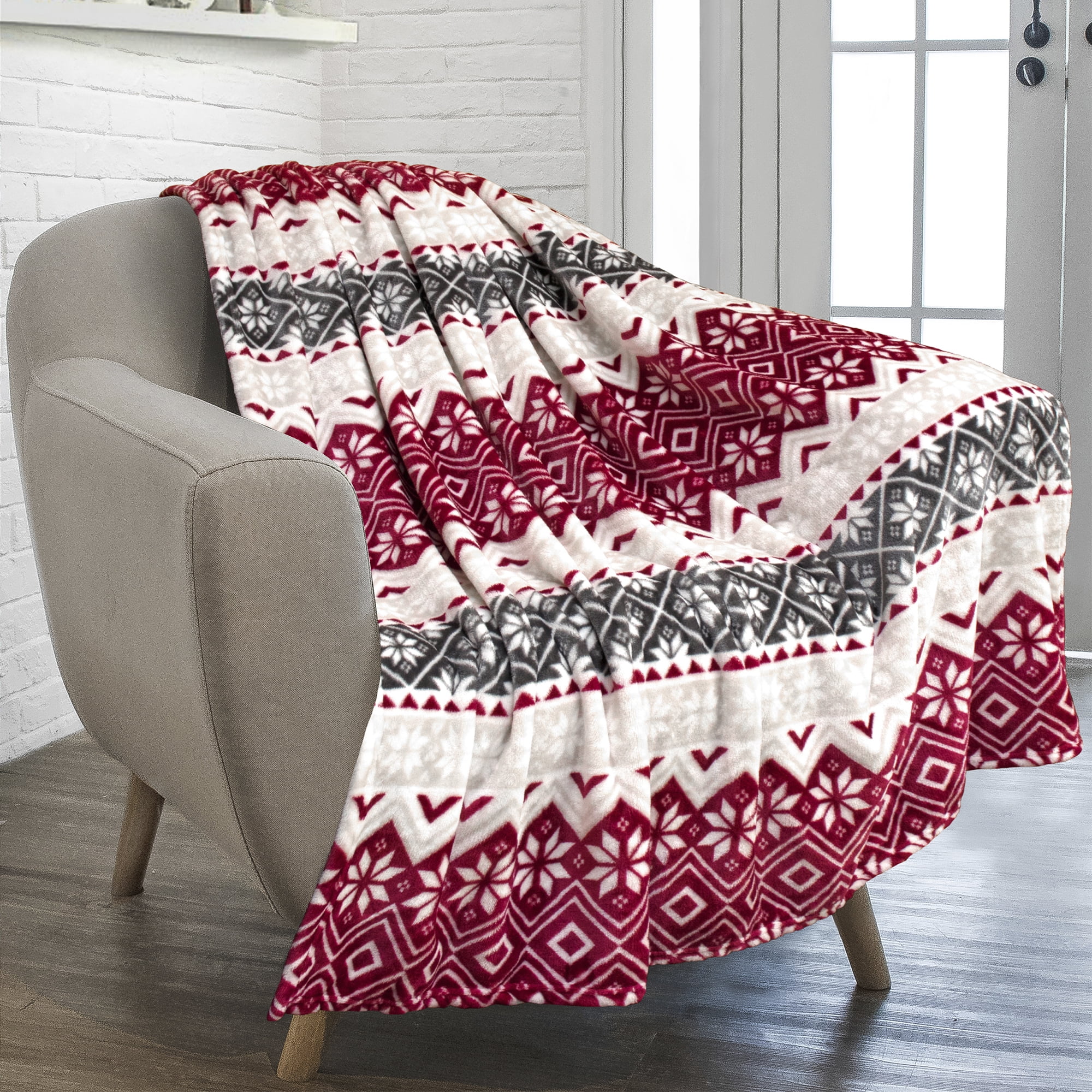 PAVILIA Christmas Throw Blanket | Holiday Christmas Red Fleece Blanket ...