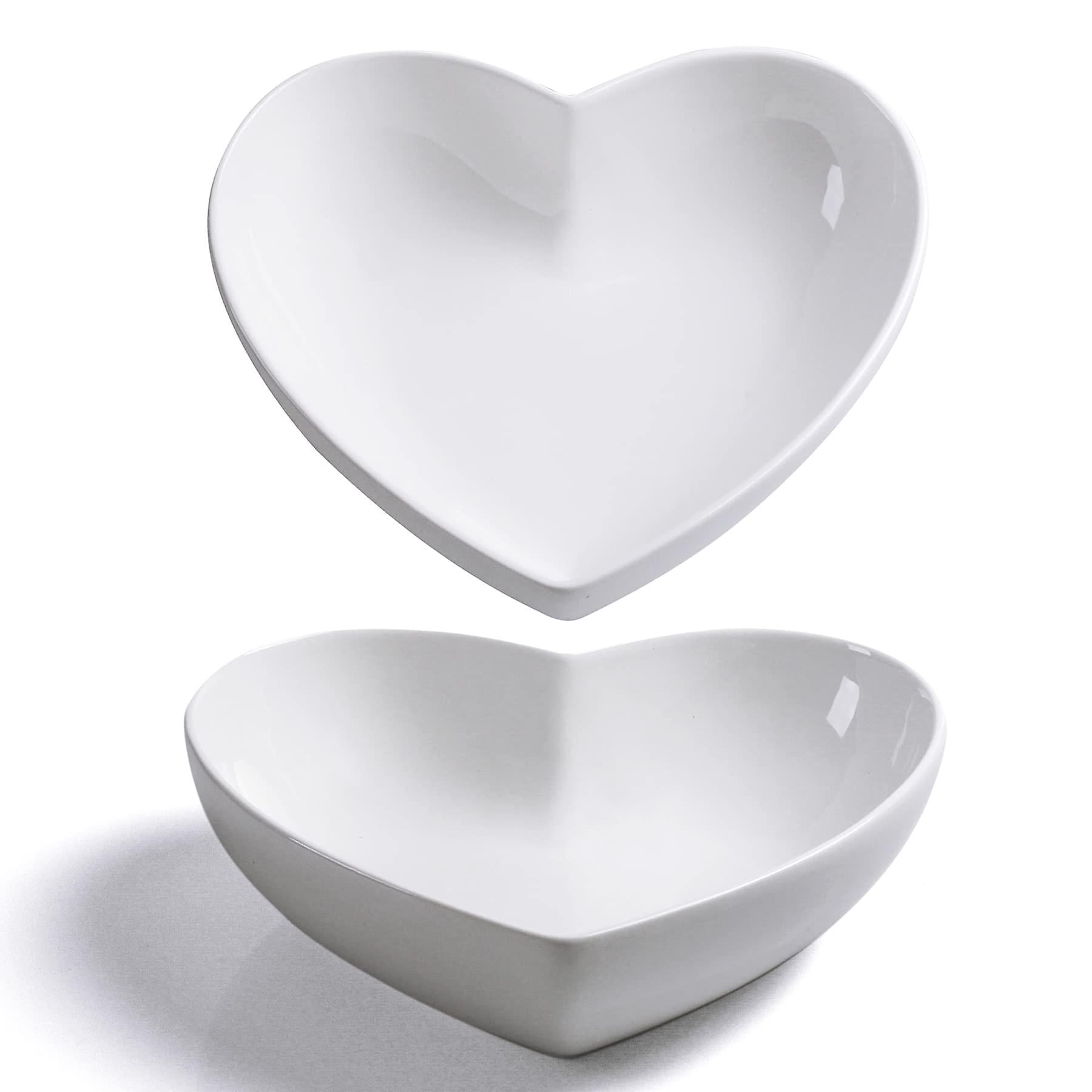 Click here for Geecy Big Heart Shaped Bowls 2pcs Porcelain White... prices