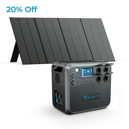BLUETTI AC200P Solar Generator w/2Pcs 350W Solar Panels 2000W Portable Power Station Kit LiFePO4 ...
