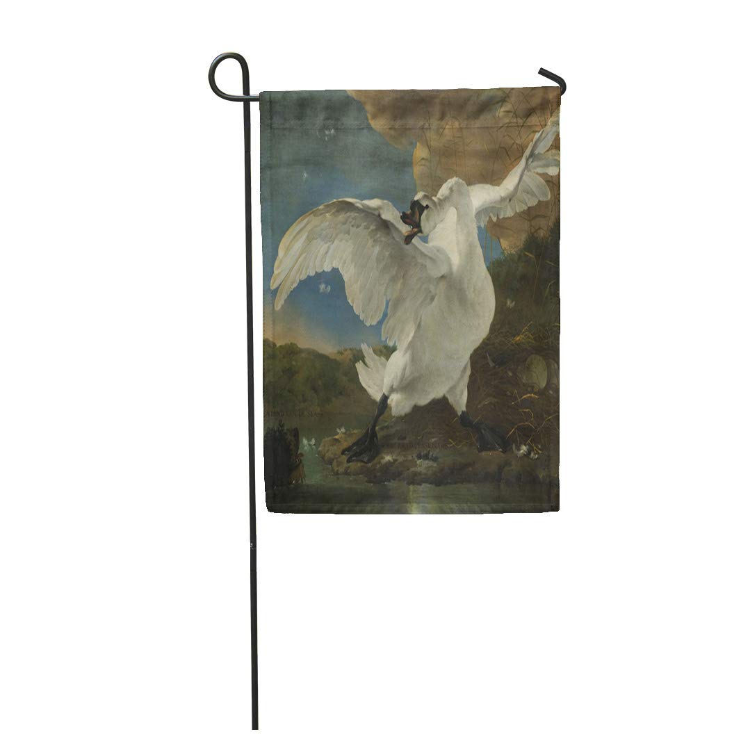 KDAGR The Threatened Swan by Jan Asselijn C 1650 Dutch Garden Flag ...