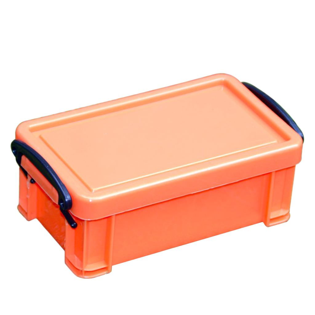 Lided Latch Lock Box Container Case Storage Organizer Box Bin Orange ...