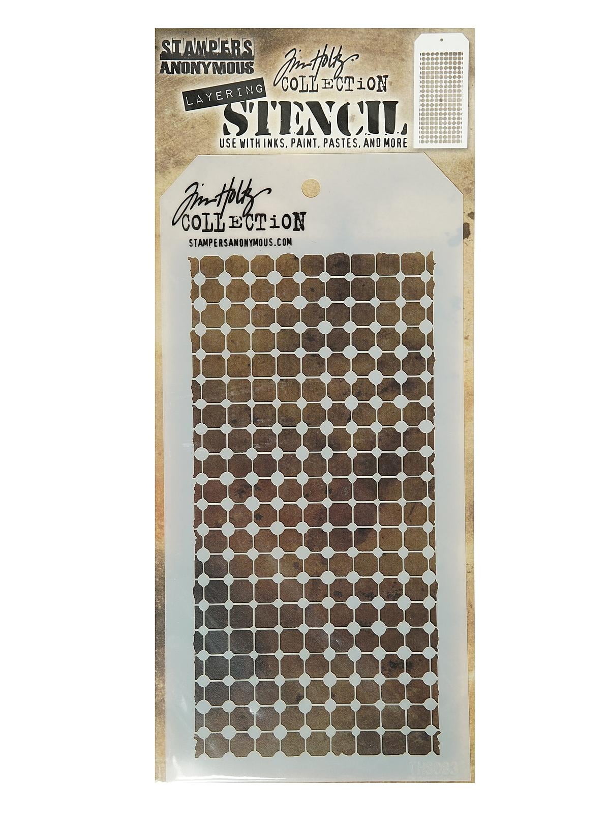 Tim Holtz Layering Stencils 4 1/8 in. x 8 1/2 in., grid dot (pack of 3 ...