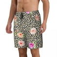 Floral Leopard Gold Board Shorts Summer Pink Peach Running Board Short ...