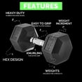 450 lbs Rubber Hex Dumbbell Set with Rack (5-50 lbs) - Home Gym Fitness ...