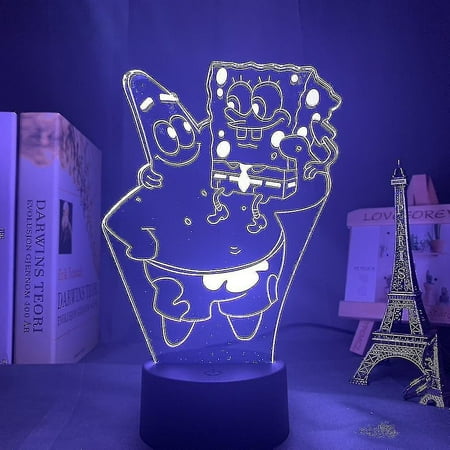 Spongebob Patrick 3d Led Night Light Kids Bedroom Table Lamp | Walmart ...