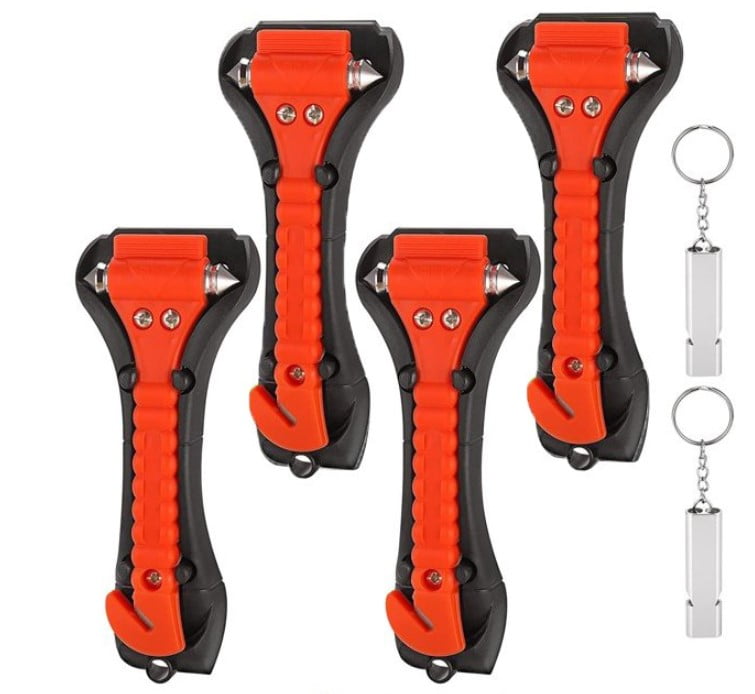 4 pack Car Window Breaker, Car Emergency Hammer Seat Belt Cutter, 2-in ...