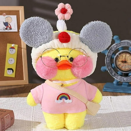30cm Cartoon Cute Yellow Lalafan Coffee Duck Plush Kawaii Doll Children ...
