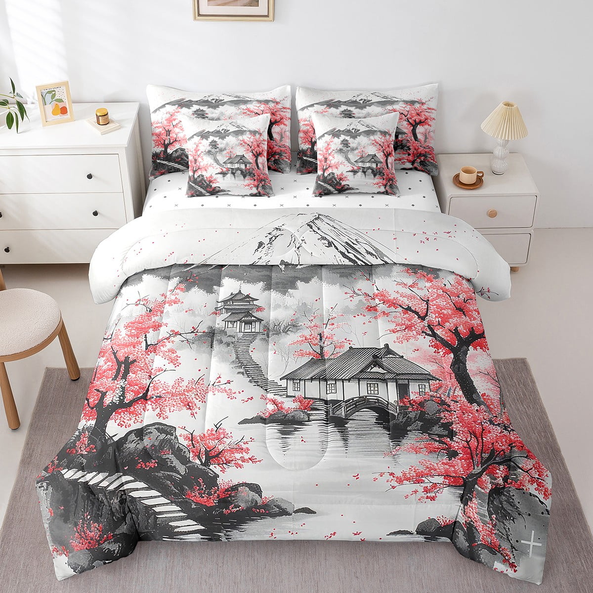 Click here for Yst Japanese Ukiyo 7 Piece Bedding Sets Queen Moun... prices