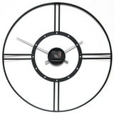 Infinity Instruments Astro Black Round Modern 24-inch Analog Wall Clock ...