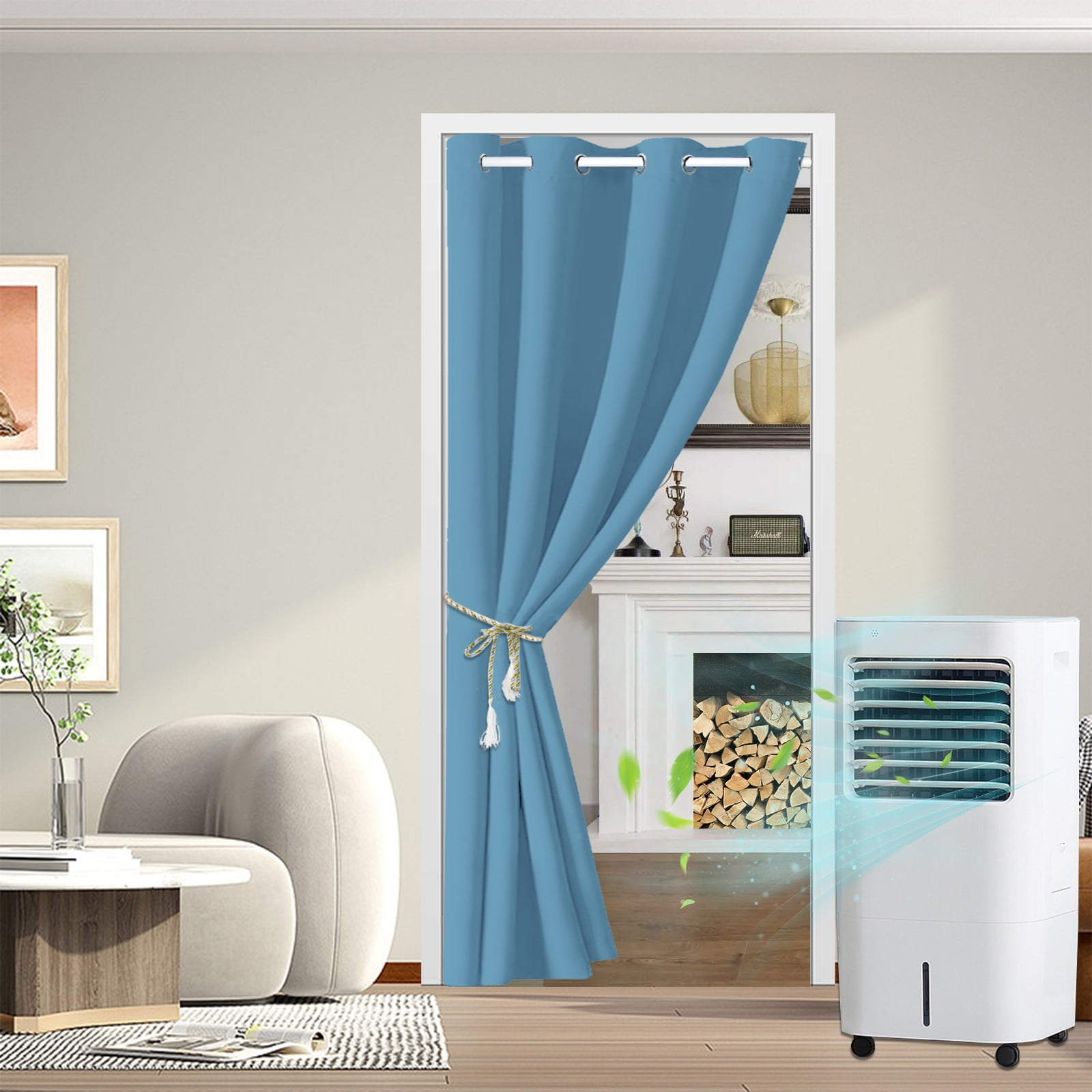 Rosnek Blackout Doorway Curtain for Closet, Privacy Room Divider Door ...