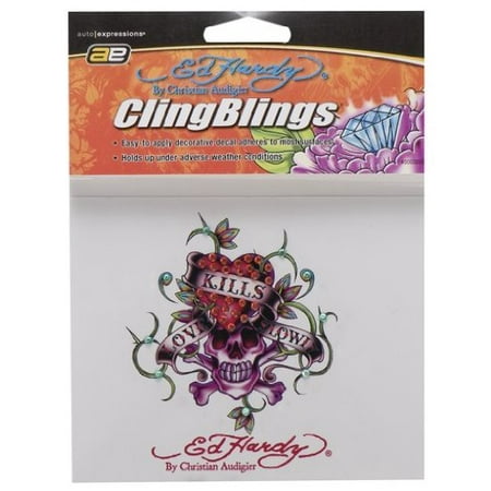 Auto Expressions 800001545 ed Hardy Love Kills Cling Bling Decal ...