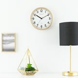 Mainstays Basic Indoor 8.78" Gold Analog Round Modern Wall Clock ...