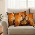 African Woman with Gold Jewelry Outdoor Pillow Covers Set of 2 Portrait ...