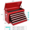 24" Portable Tool Box, 5 Drawers & Top Storage Tray Tool Box with ...